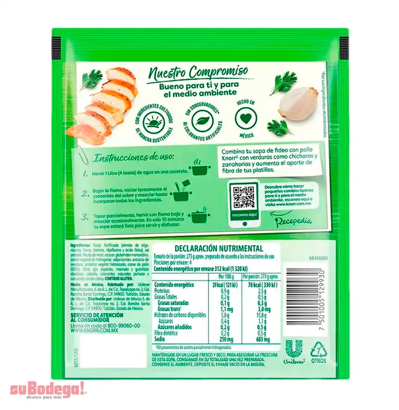 Sopa Knorr Fideo con Pollo 95 gr. | suBodega! alcanza para más Sopa Knorr Fideo con Pollo 95 gr. | suBodega! alcanza para más